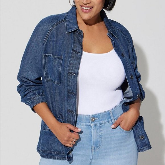 torrid | Jackets & Coats | Torrid Chore Jacket 3x Tencel Denim Jean ...